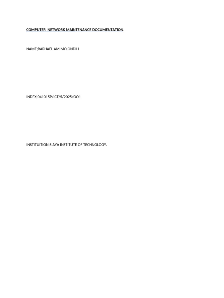 Computer Network Maintenance Guide | PDF