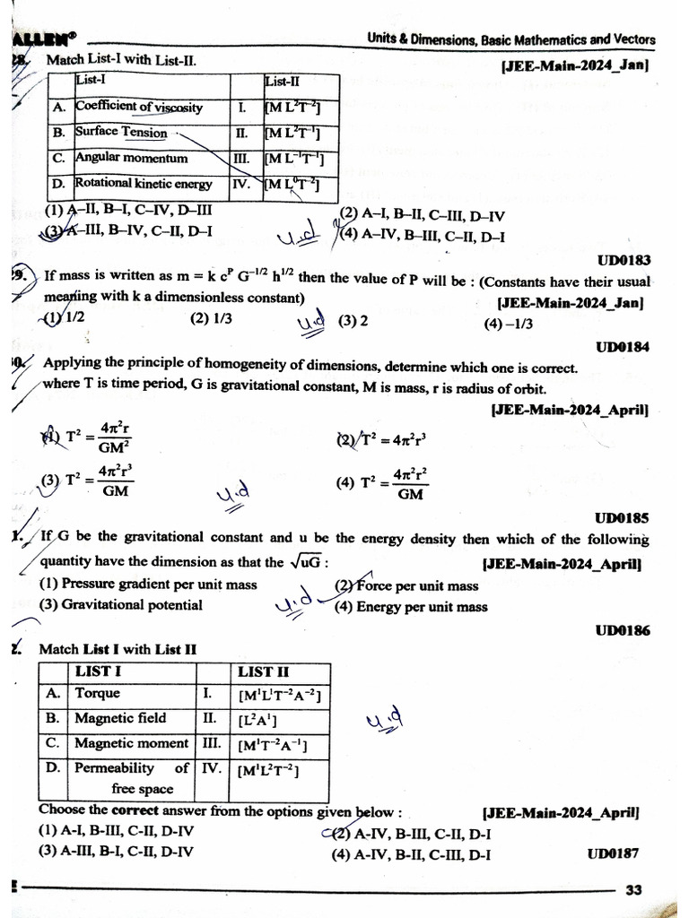 Kinematics 2D Notes Allen DPP +module | PDF