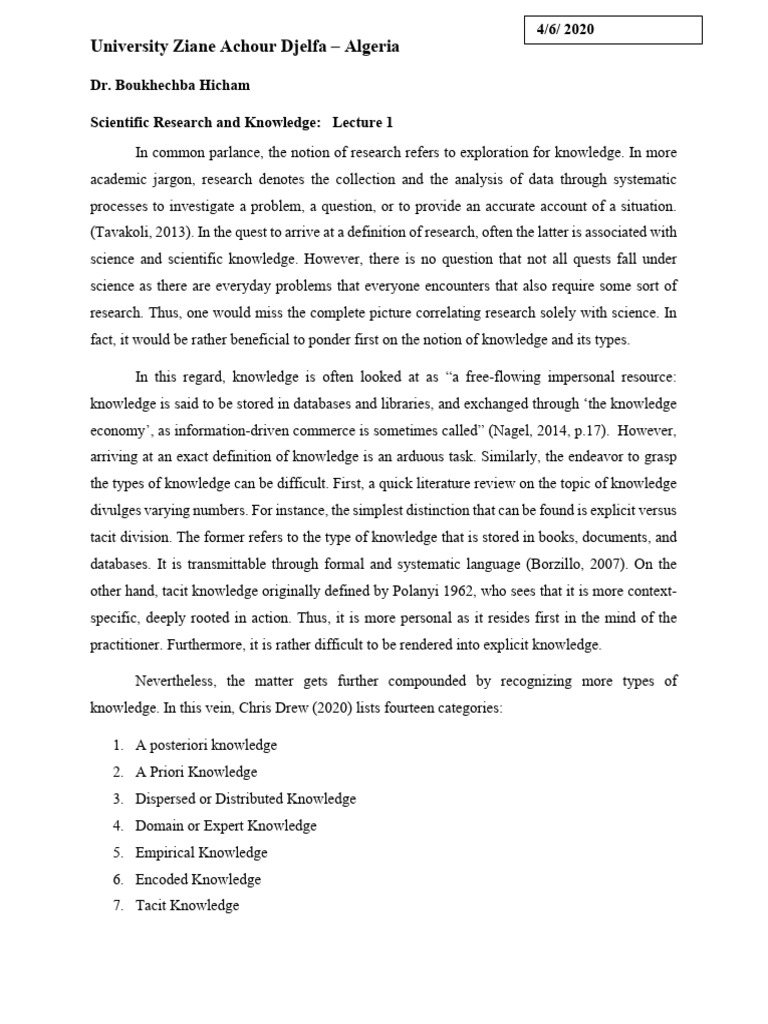 lecture-1 | PDF | Knowledge | A Priori And A Posteriori