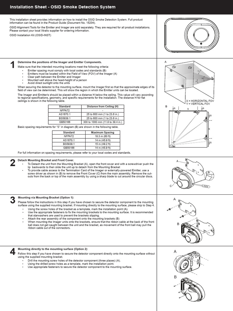 15222 05 OSID Installation Sheet UL A3 IE | PDF | Field Of View ...