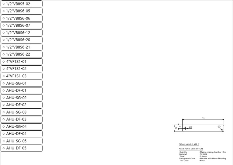 HVAC Name Plate Specifications List | PDF