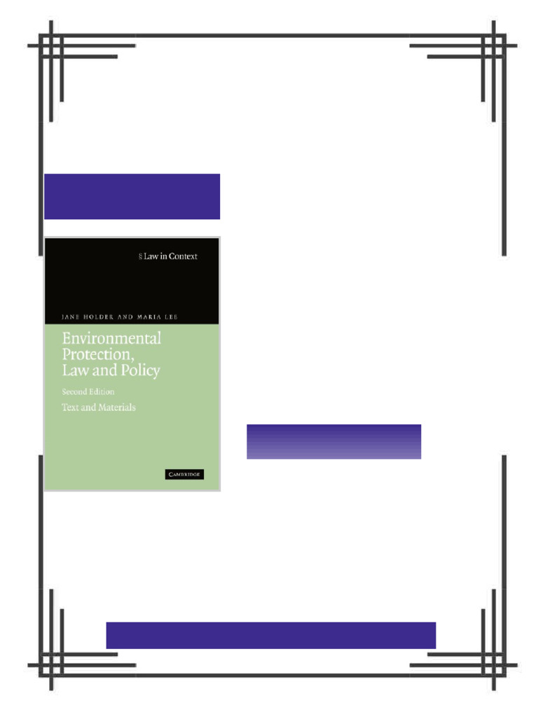 Environmental Protection Law and Policy Text and Materials 2nd Edition Jane Holder ebook ...