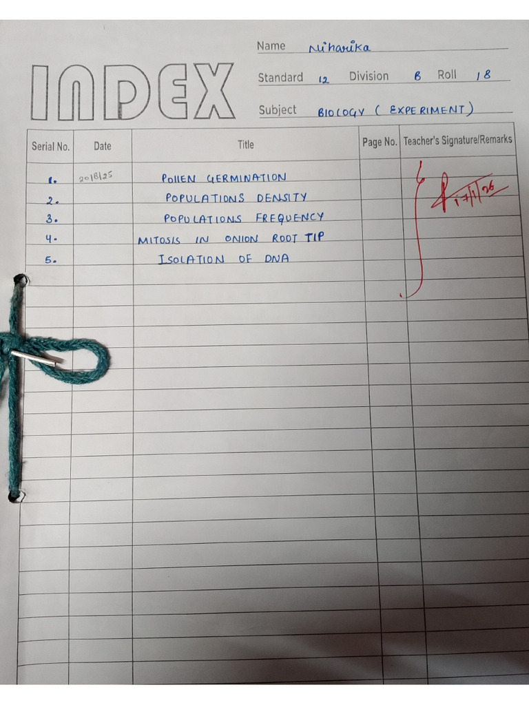 Class 12 Biology Practical Niharika | PDF