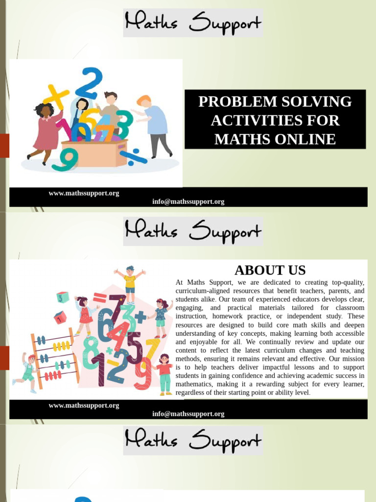 Online Math Problem Solving Activities | PDF | Teachers | Mathematics