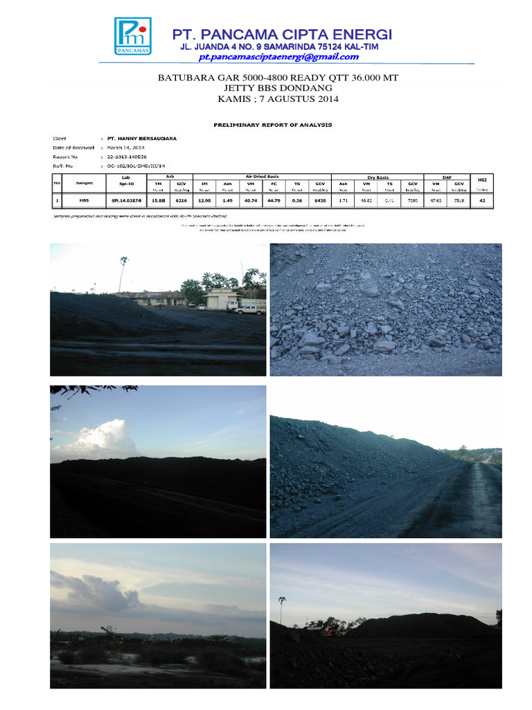 Batu Bara Di Jetty Bbs | PDF