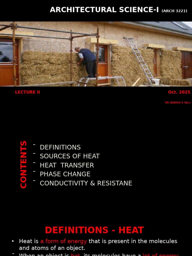Lecture II Principles of heat, Architectural Science I HVAC | PDF ...