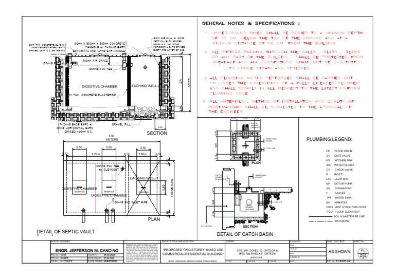 2 Storey Mixed Use-Pl2 | PDF | Civil Engineering | Plumbing