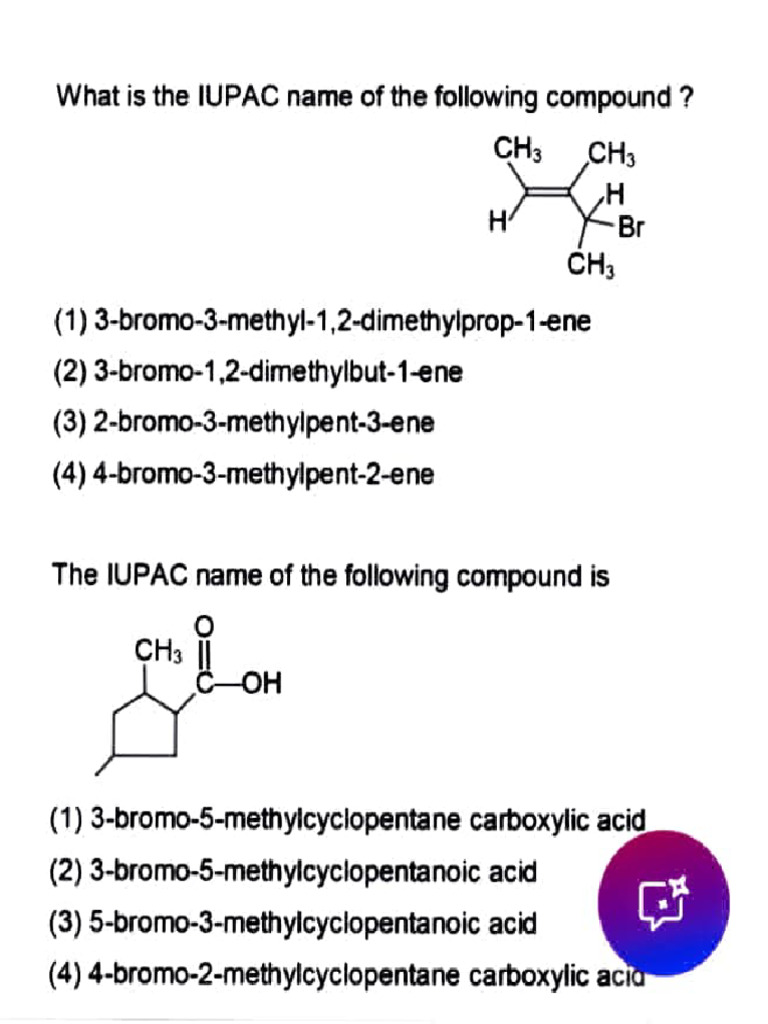 Iupac Name 1 | PDF