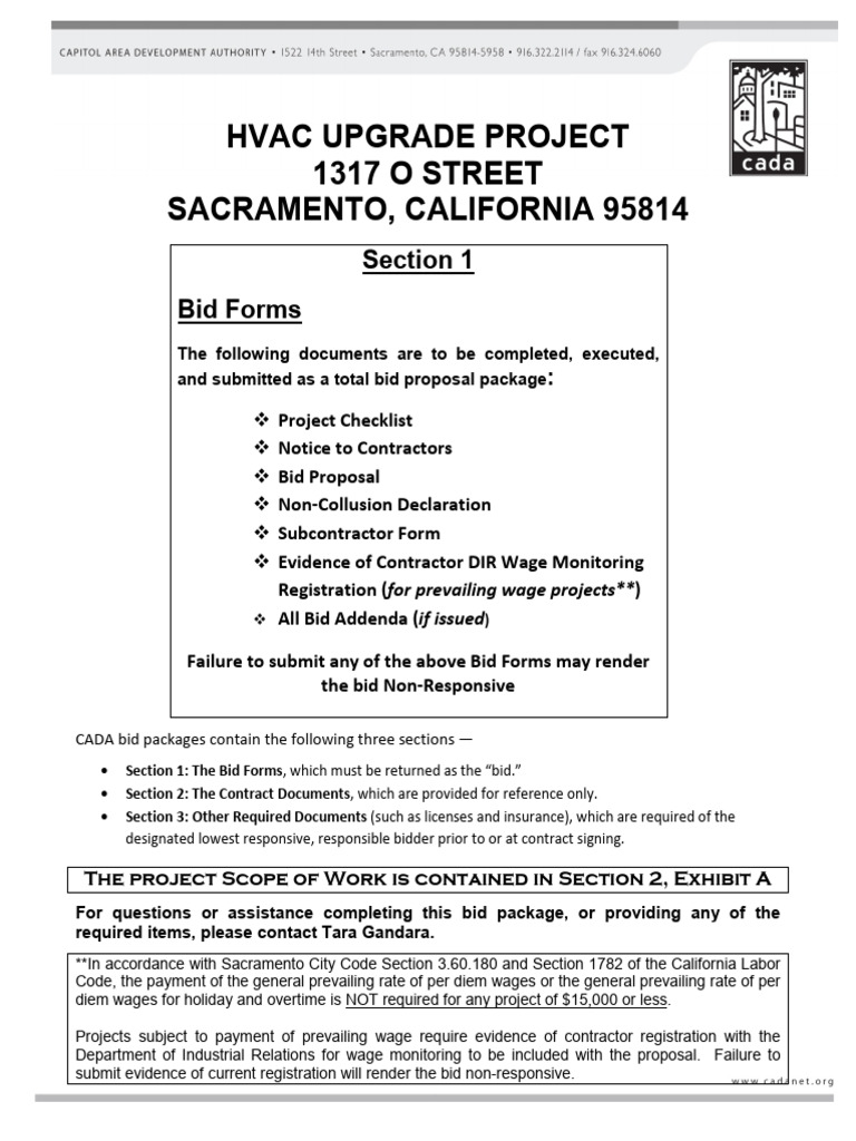Bid-Package-HVAC-@-1317-O-St-A | PDF | Subcontractor | Employment