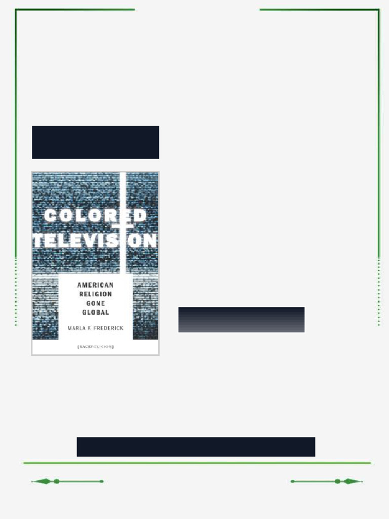 Colored Television American Religion Gone Global 1st Edition Marla ...