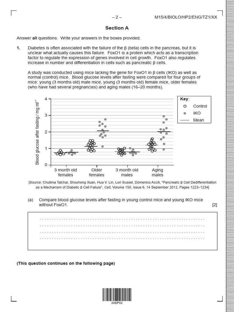 Diabetes data based hl question | PDF | Pancreas | Cell Biology
