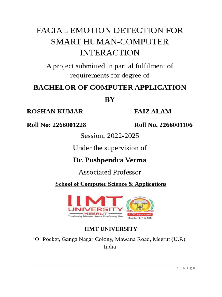 Facial Emotion Detection for Smart Human-Computer Interaction | PDF ...