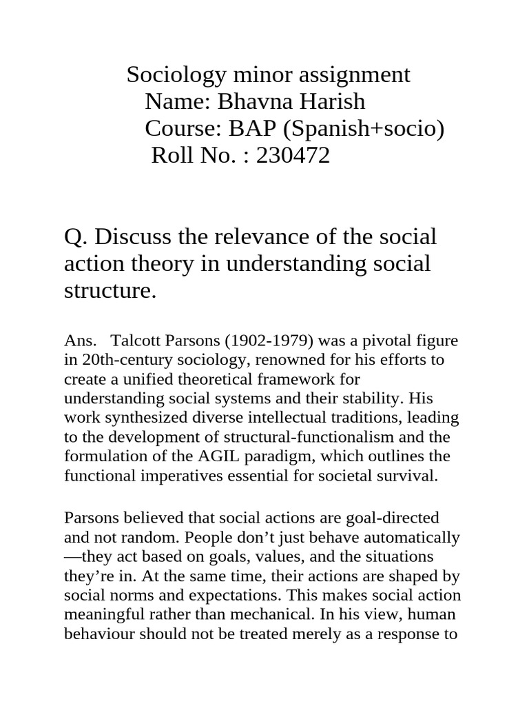 Talcott Parson.pdf | PDF | System | Value (Ethics)