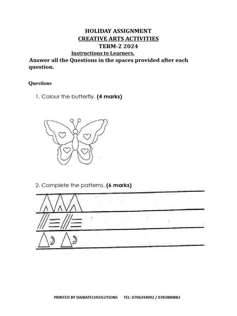 PRE-PRIMARY 2 HOLIDAY ASSIGNMENT | PDF