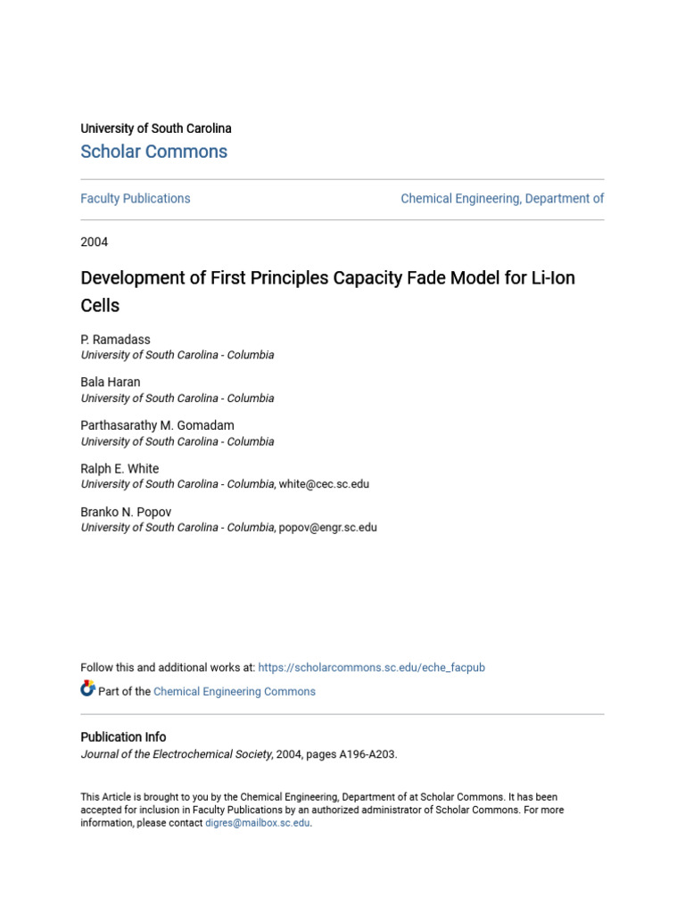 Development of First Principles Capacity Fade Model for Li-Ion Ce | PDF ...