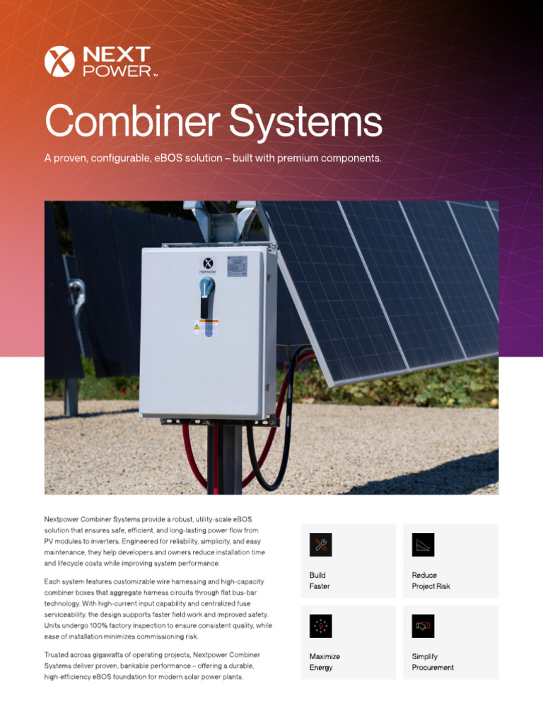 Nextpower Combiner Systems Overview | PDF | Manufactured Goods ...