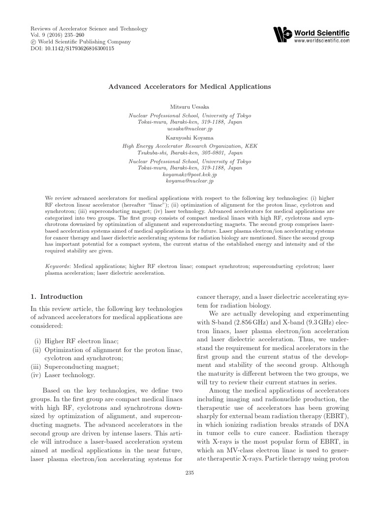 Advanced Accelerators for Medical Applications | PDF | Particle ...