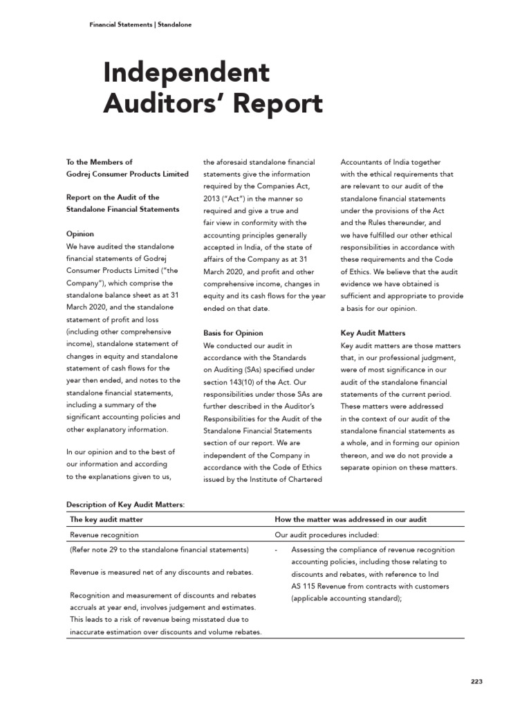 Financial Statements 2019 20 | PDF | Audit | Going Concern