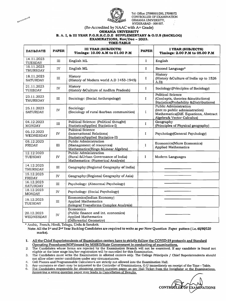 464573899UGSupply TimeTable 2023 | PDF | Mathematics | Urdu