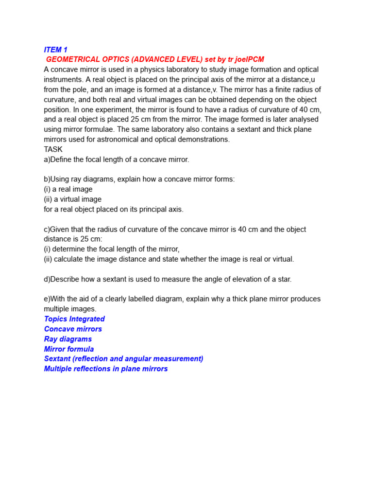 Advanced Level Light by Tr JoelPCM (1) | PDF