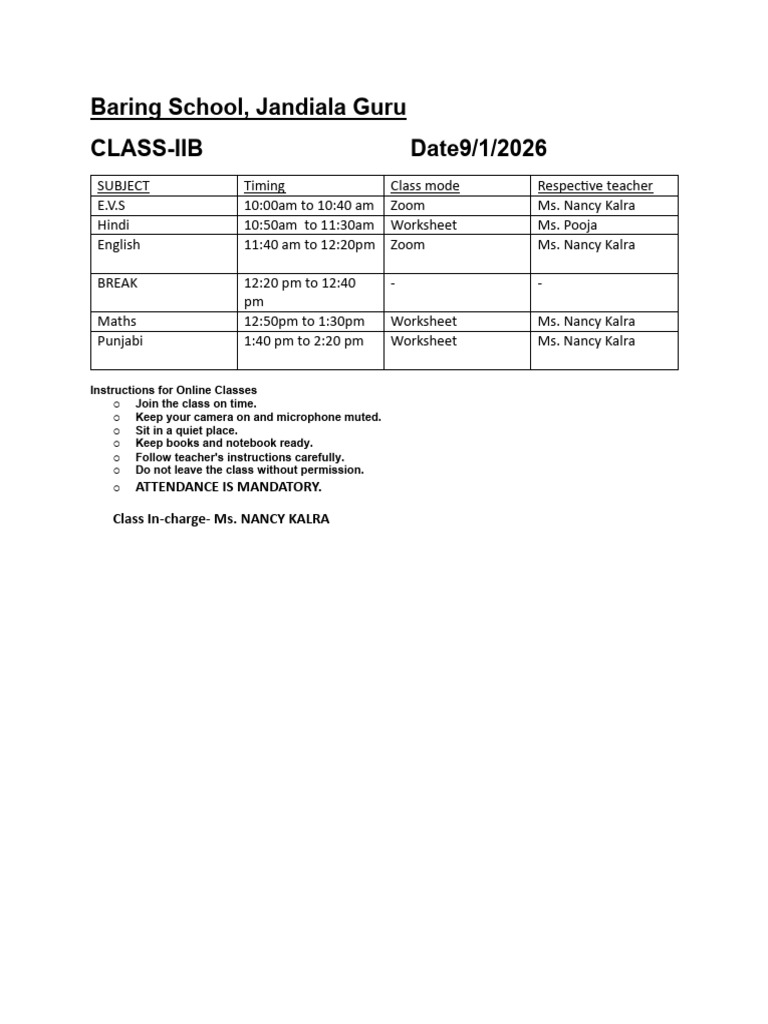 Class IIB Online | PDF