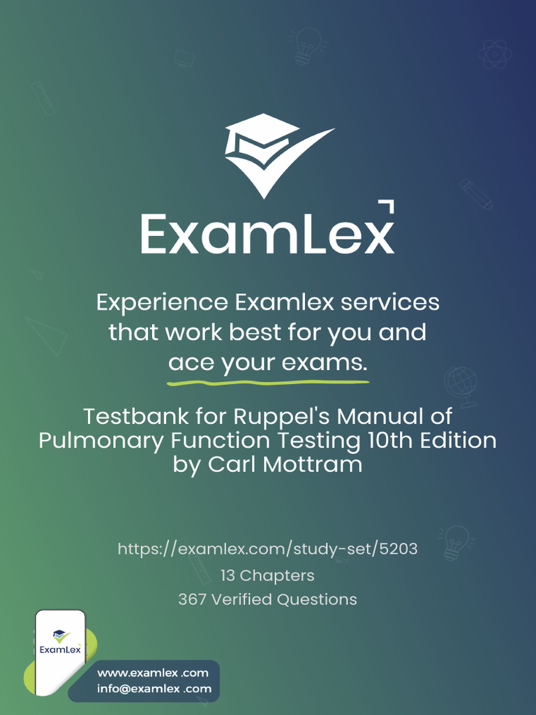 Testbank for Ruppel's Manual of Pulmonary Function Testing 10th Edition ...