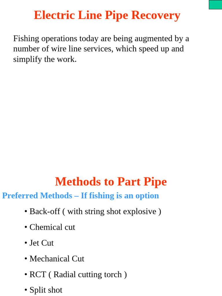 Day 1 am wire line | PDF | Pipe (Fluid Conveyance) | Mechanical Engineering