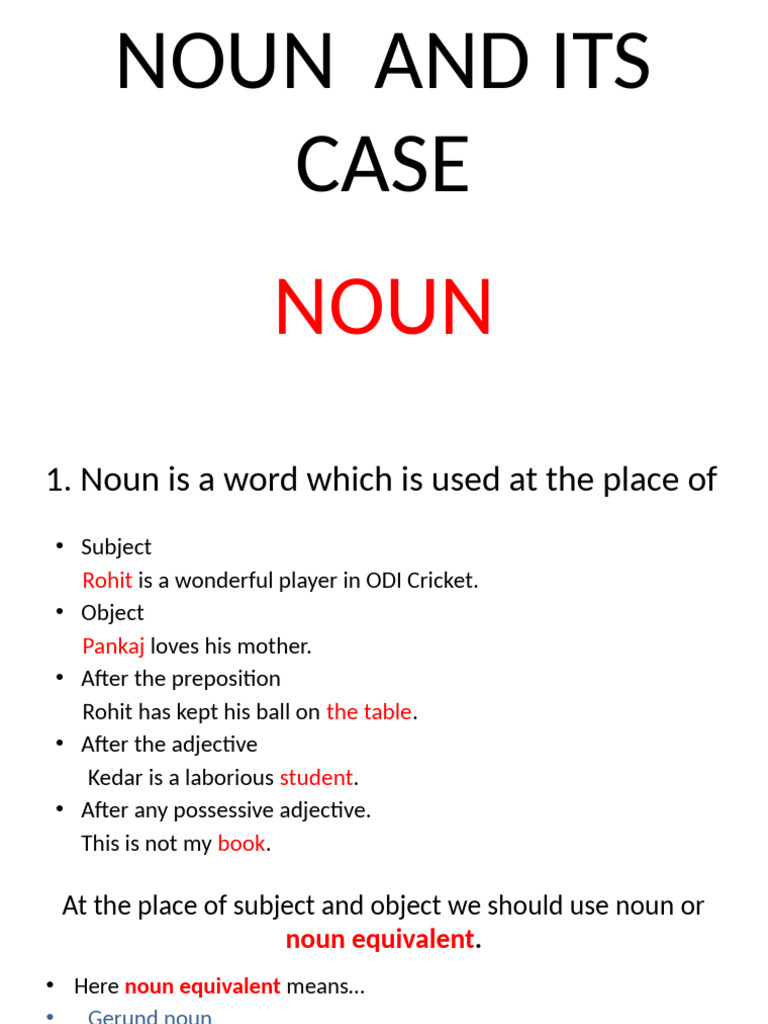 Noun and Its Case | PDF | Grammatical Gender | Noun