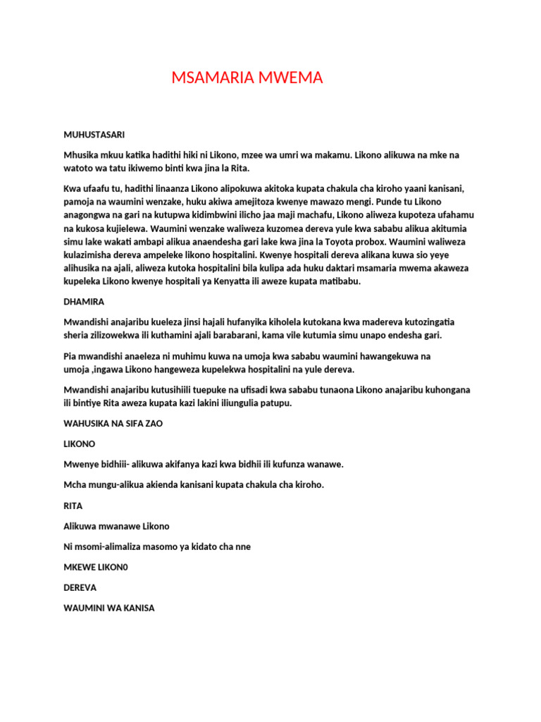 MSAMARIA MWEMA | PDF