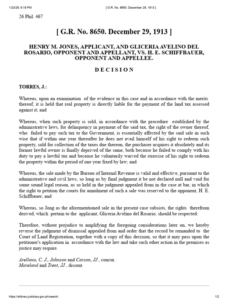 Land Tax Liability and Redemption Rights | PDF | Judgment (Law) | Appeal
