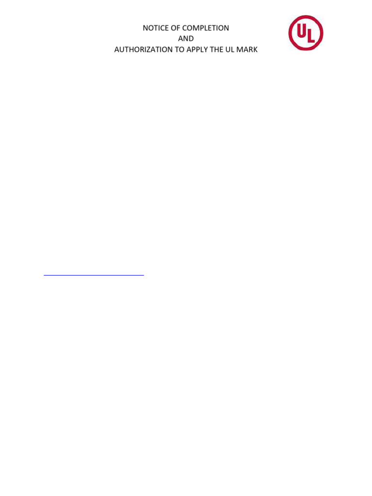 UL Mark Authorization Notice | PDF