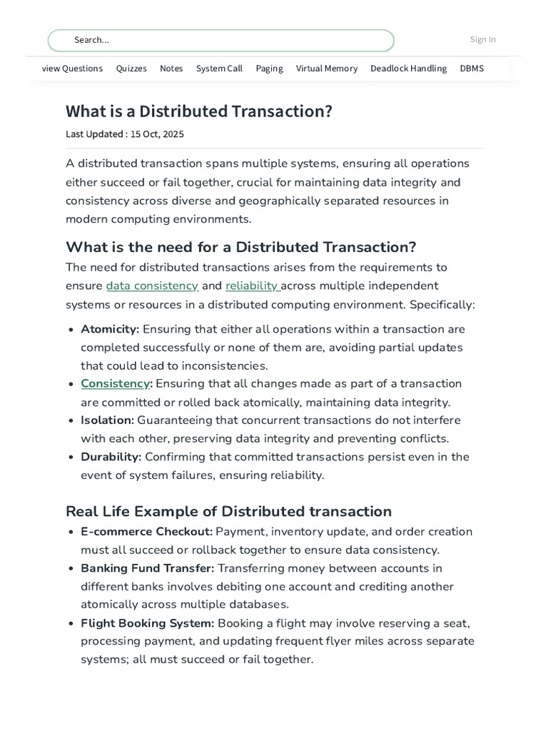What is a Distributed Transaction_ - GeeksforGeeks | PDF | Database ...