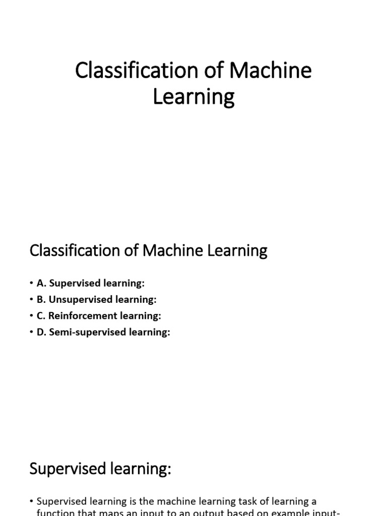 Types of Machine Learning Explained | PDF | Machine Learning ...