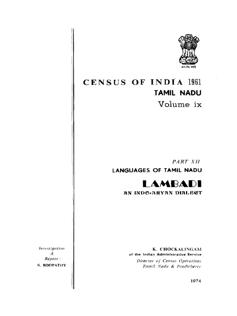 Lambadi Language Study in Tamil Nadu | PDF | Dialect | Sociolinguistics