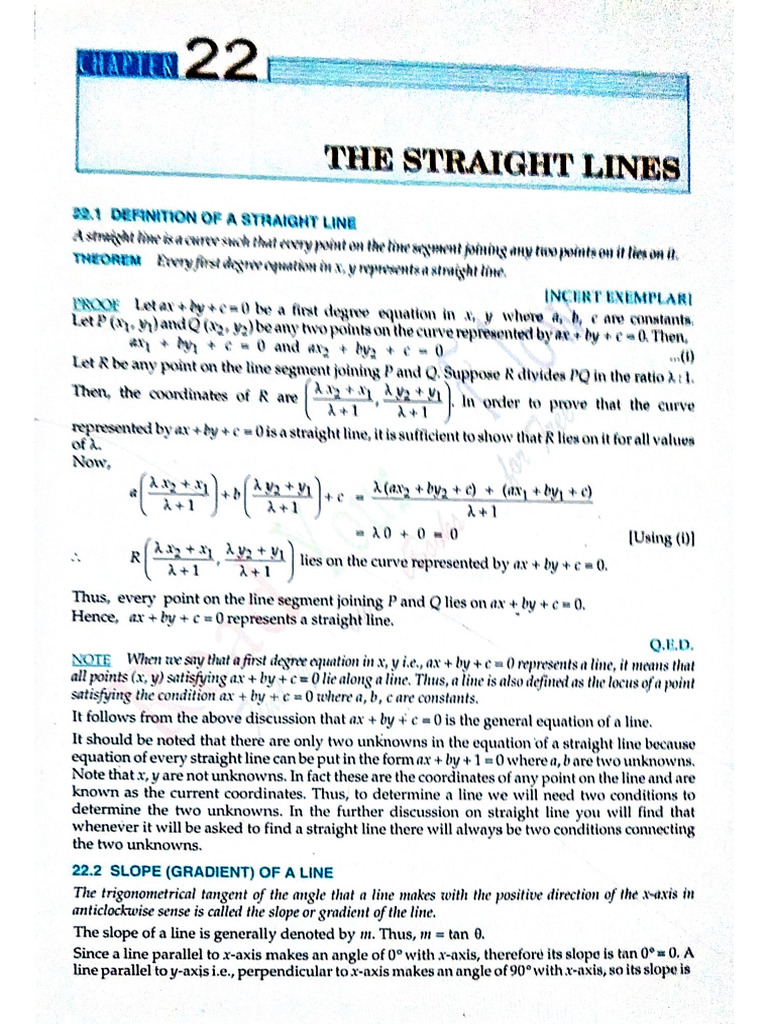 Straight Lines Class 11th | PDF