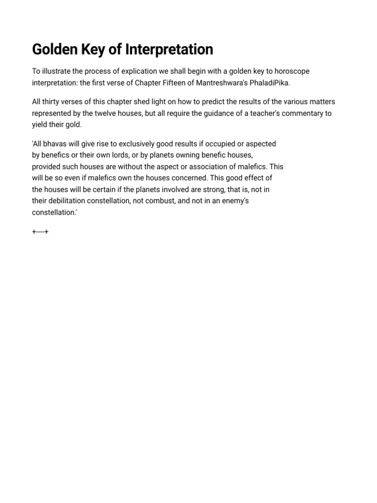 Golden Key of Interpretation | PDF