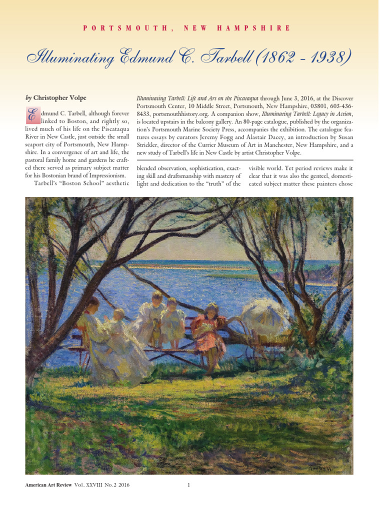 Edmund Tarbell: Boston Impressionist | PDF | Paintings | The Arts