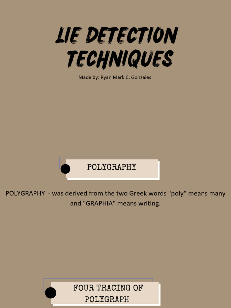 Lie Detection Techniques Explained | PDF | Polygraph | Lie