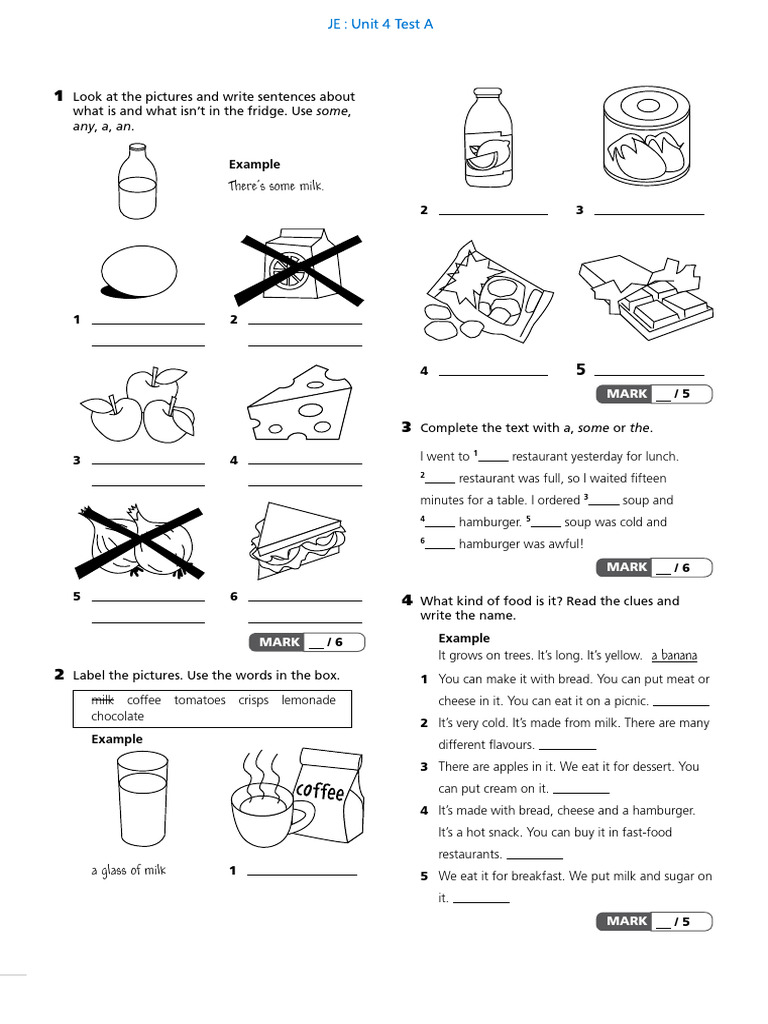 JE unit 4-6 | PDF | Lunch | Menu