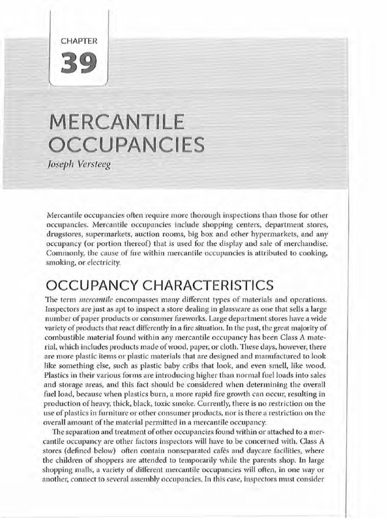 Chapter 39 Mercantile Occupancies | PDF | Fire Sprinkler System ...
