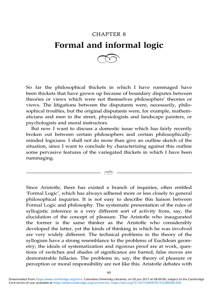 Formal vs. Informal Logic Explained | PDF | Logic | Inference