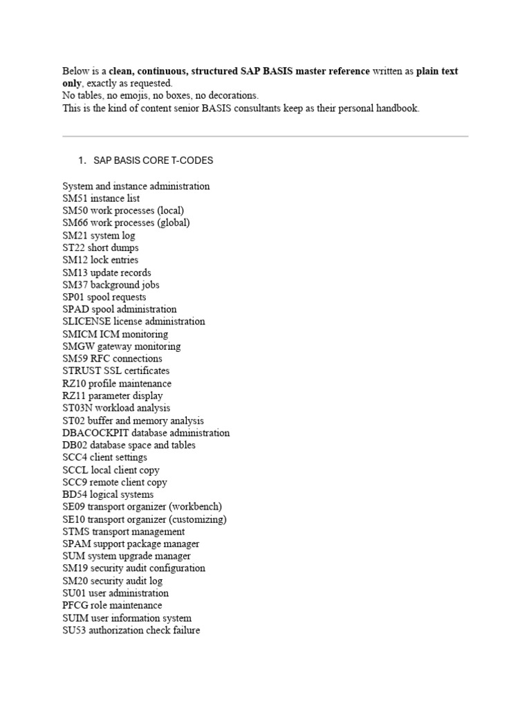 SAP BASIS Overview_merged | PDF | Operating System | Databases