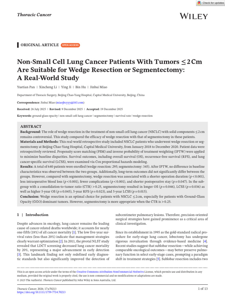 Thoracic Cancer - 2025 - Pan - Non‐Small Cell Lung Cancer Patients With ...