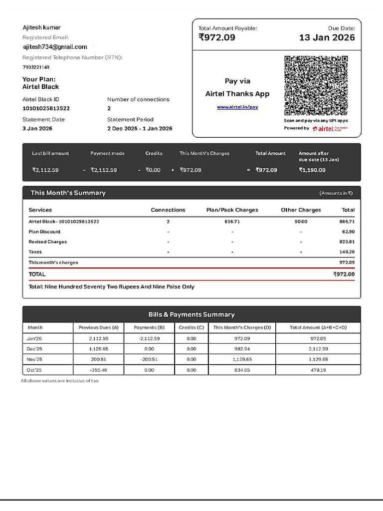 Wifi Bill 1 | PDF