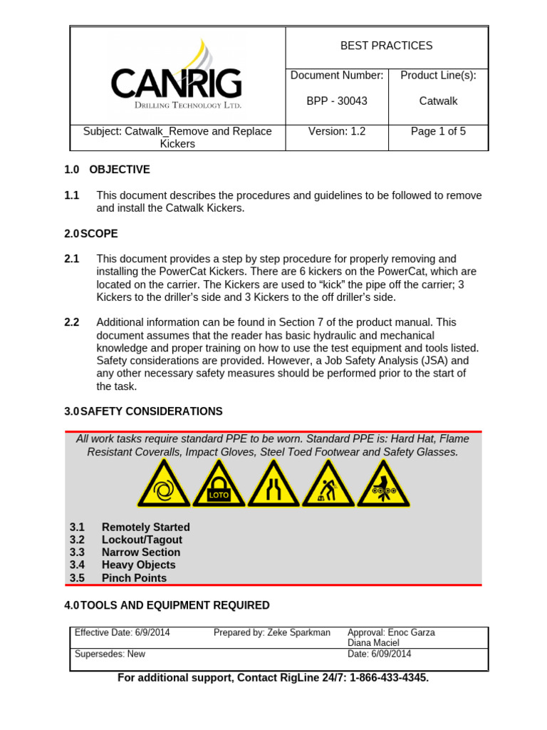 _Catwalk_Remove and Replace Kickers | PDF | Workplace | Equipment
