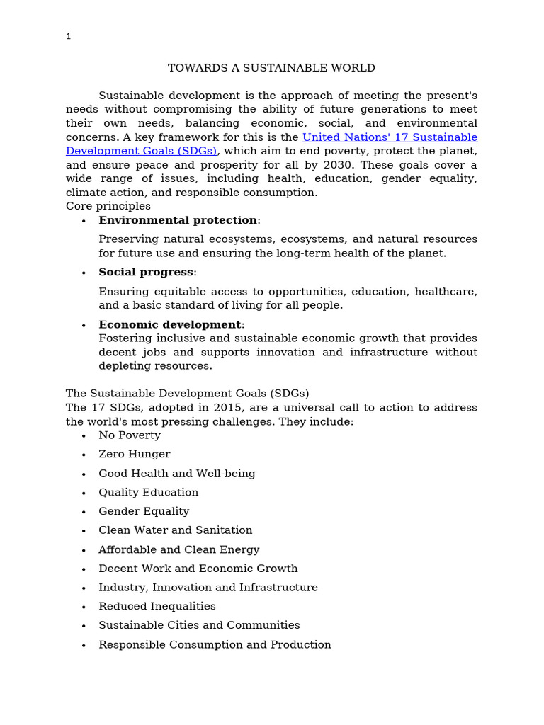 Doc Adena Week 12 a Sustainable World (1) | PDF | Sustainability | Food ...