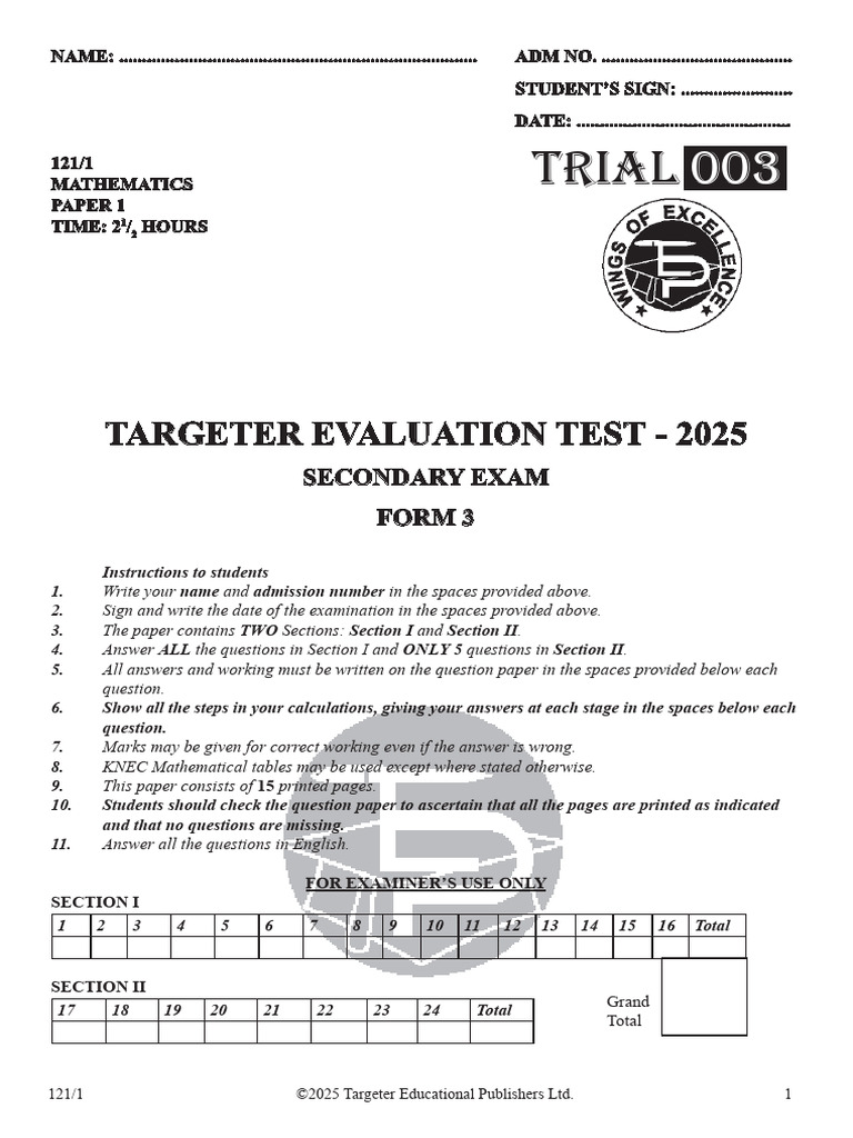MATHS PP1 Question paper | PDF