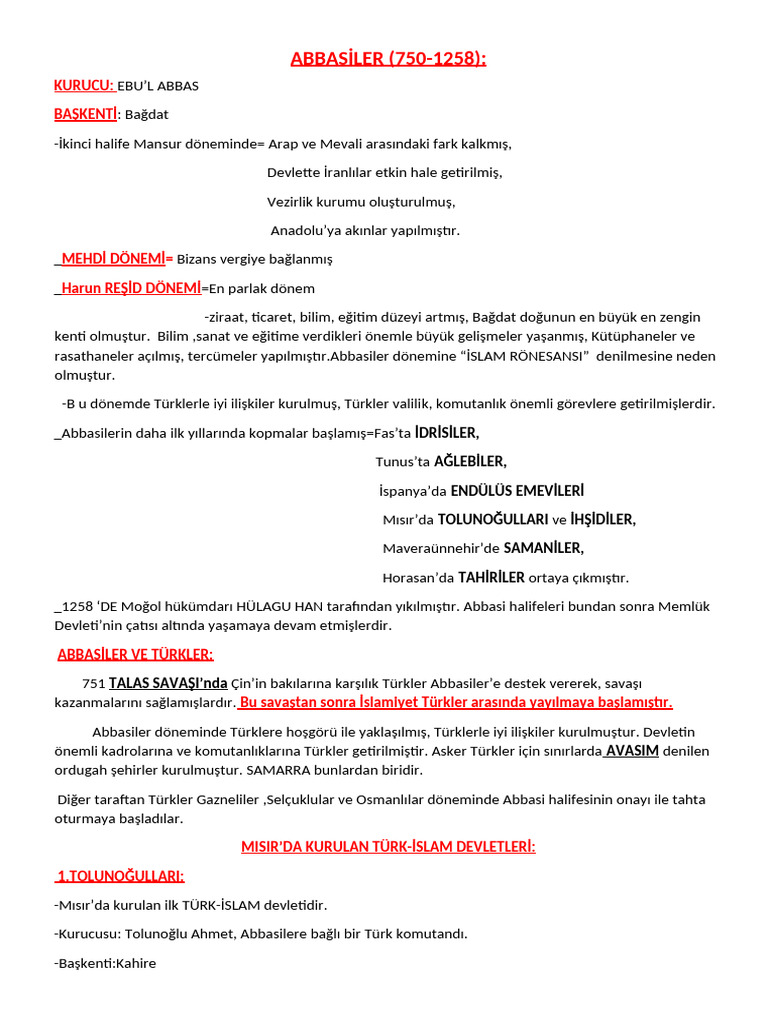 ABBASİLER | PDF