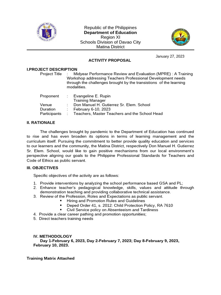 Activity Proposal | PDF