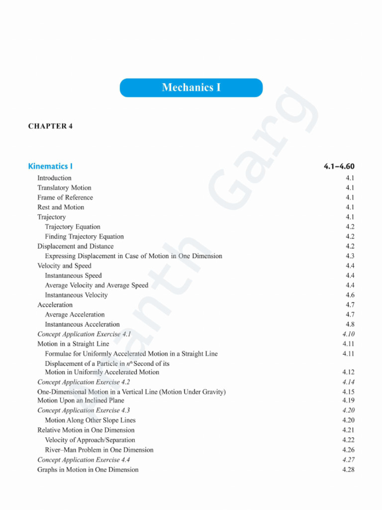 4. Kinematics I Chapter-compressed | PDF